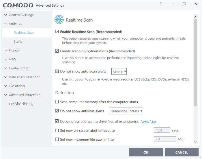 Real-Time Scanner Software Virus Protection | Comodo Client Security For Windows